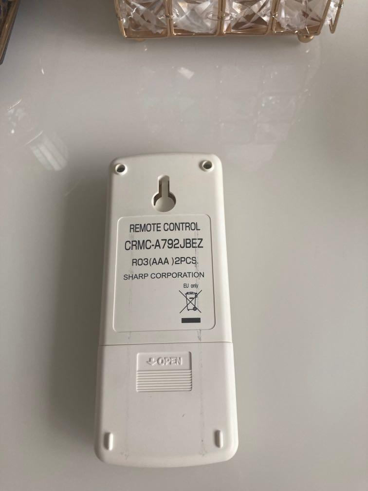 Sharp Aircon Remote Control Ion Plasma Cluster, TV & Home Appliances ...