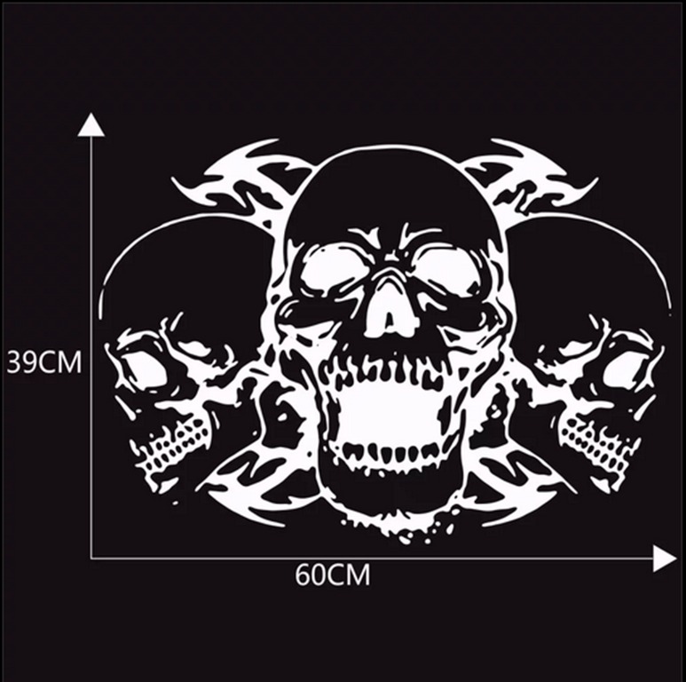 skull vinyl decal sticker, Car Accessories, Accessories on Carousell