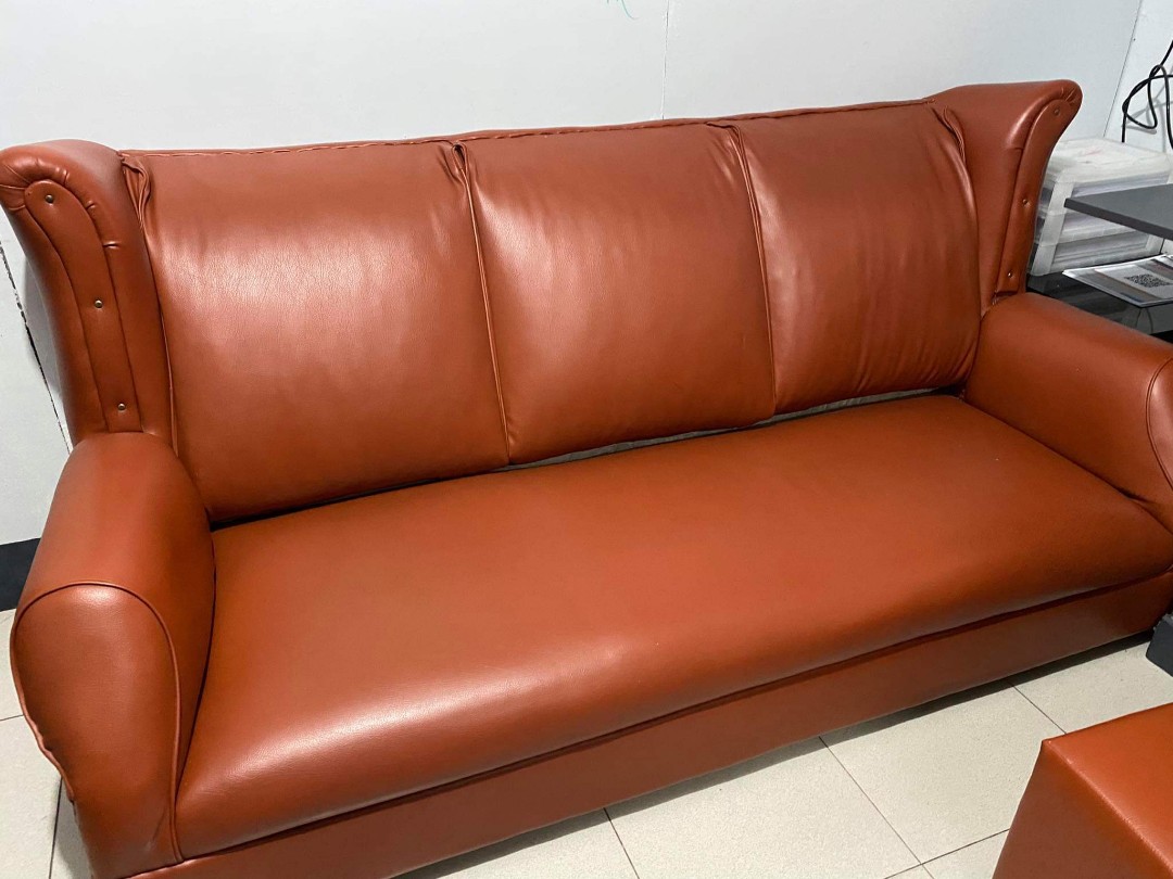 Sofa set pure leather, Furniture & Home Living, Furniture, Sofas on ...