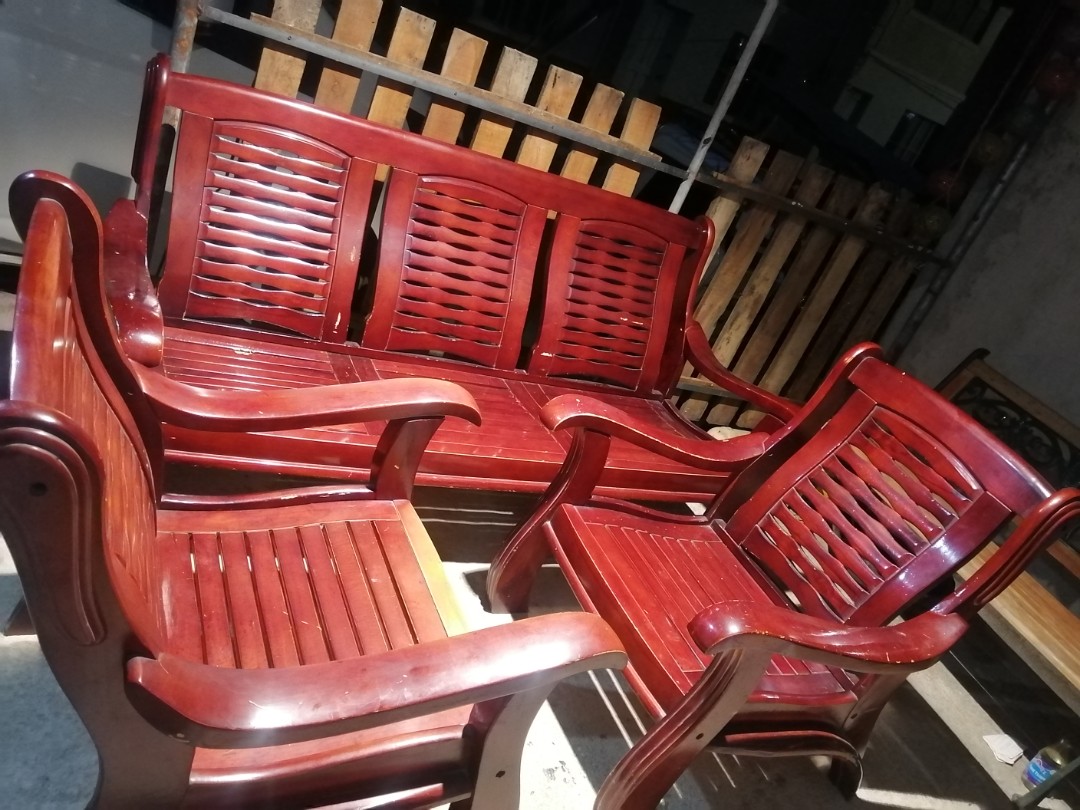 Solid Malaysian Mahogany Wood Sala Set, Furniture & Home Living ...