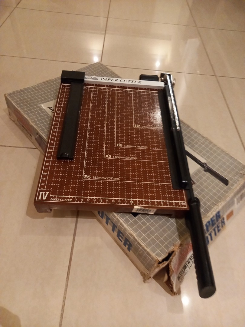 Solid wood paper cutter, Hobbies & Toys, Stationery & Craft, Stationery ...