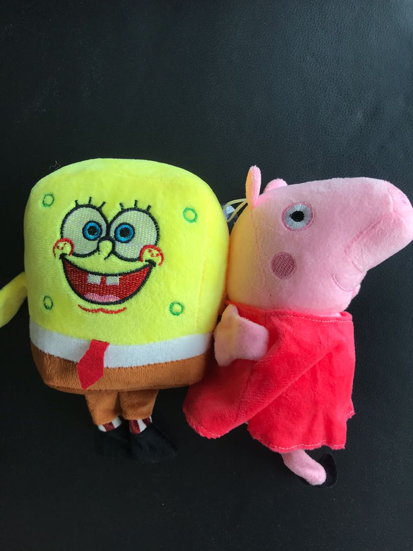 Spongebob and peppa pig soft toy, Babies & Kids, Infant Playtime on ...