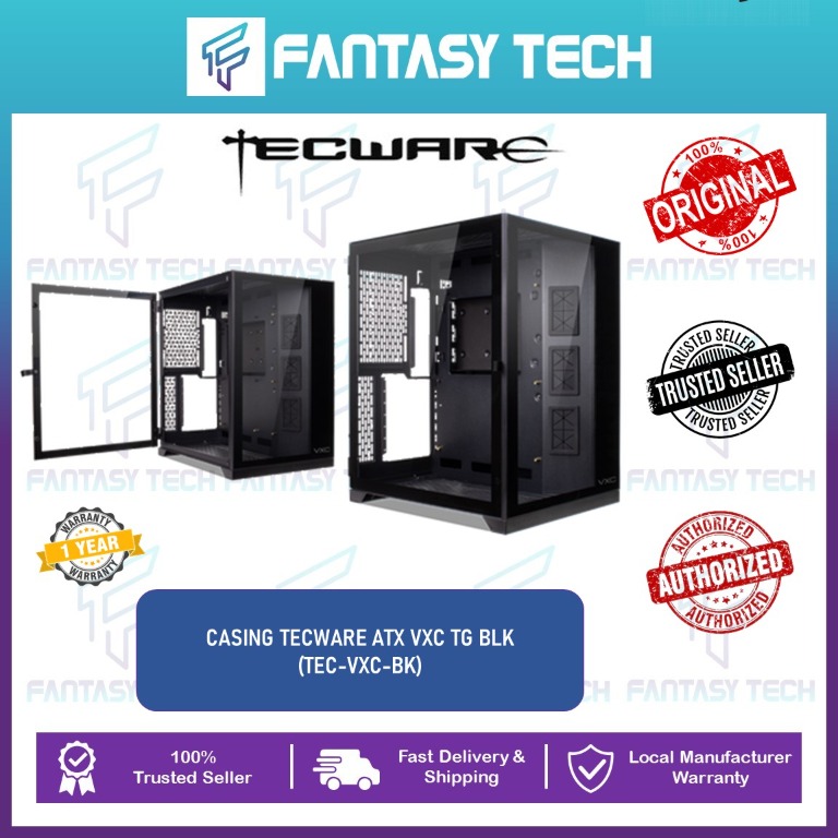 Tecware VXC Dual Chamber ATX Case - Black, Computers & Tech, Parts ...