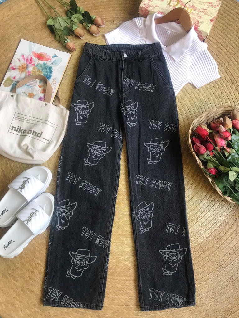 TOY STORY BAGGY PANTS, Women's Fashion, Bottoms, Jeans on Carousell