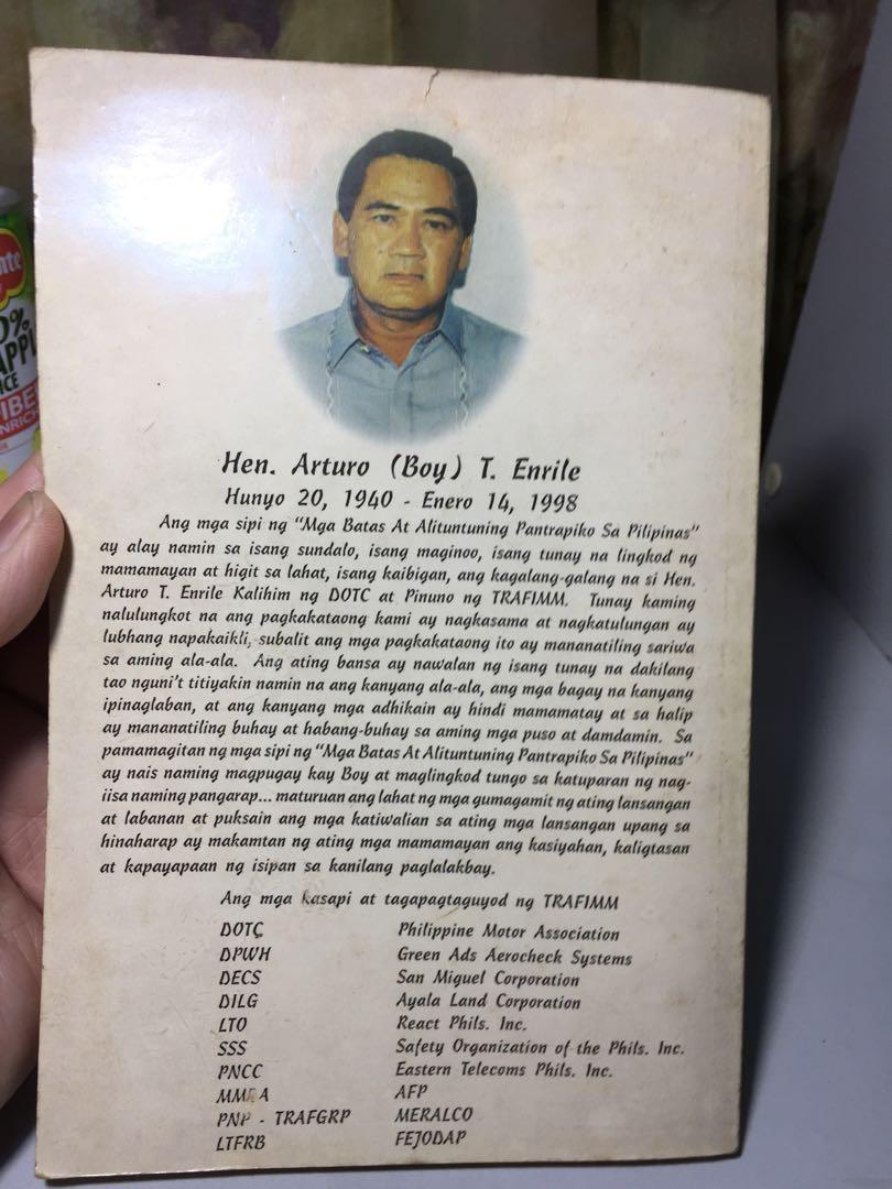 vintage 1995 Mga Batas At Alituntuning Pantrapiko Sa Pilipinas by Rene ...