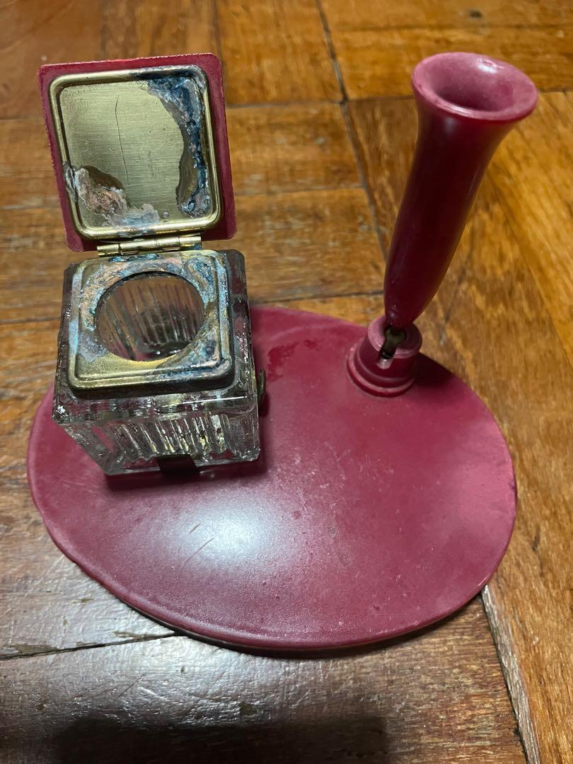 Vintage dip pen and ink bottle holder, Hobbies & Toys, Memorabilia ...