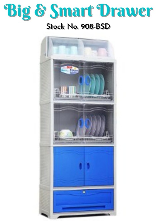 ZOOEY (908-BSD) Big & Smart Drawer Dish Cabinet / Dish Organizer on ...