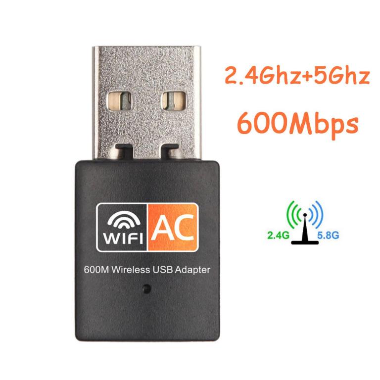 AC600 2.4/5G Mini Wifi手指 USB WiFi Adapter 600Mbps 2.4GHz 5GHz, 電腦＆科技 ...