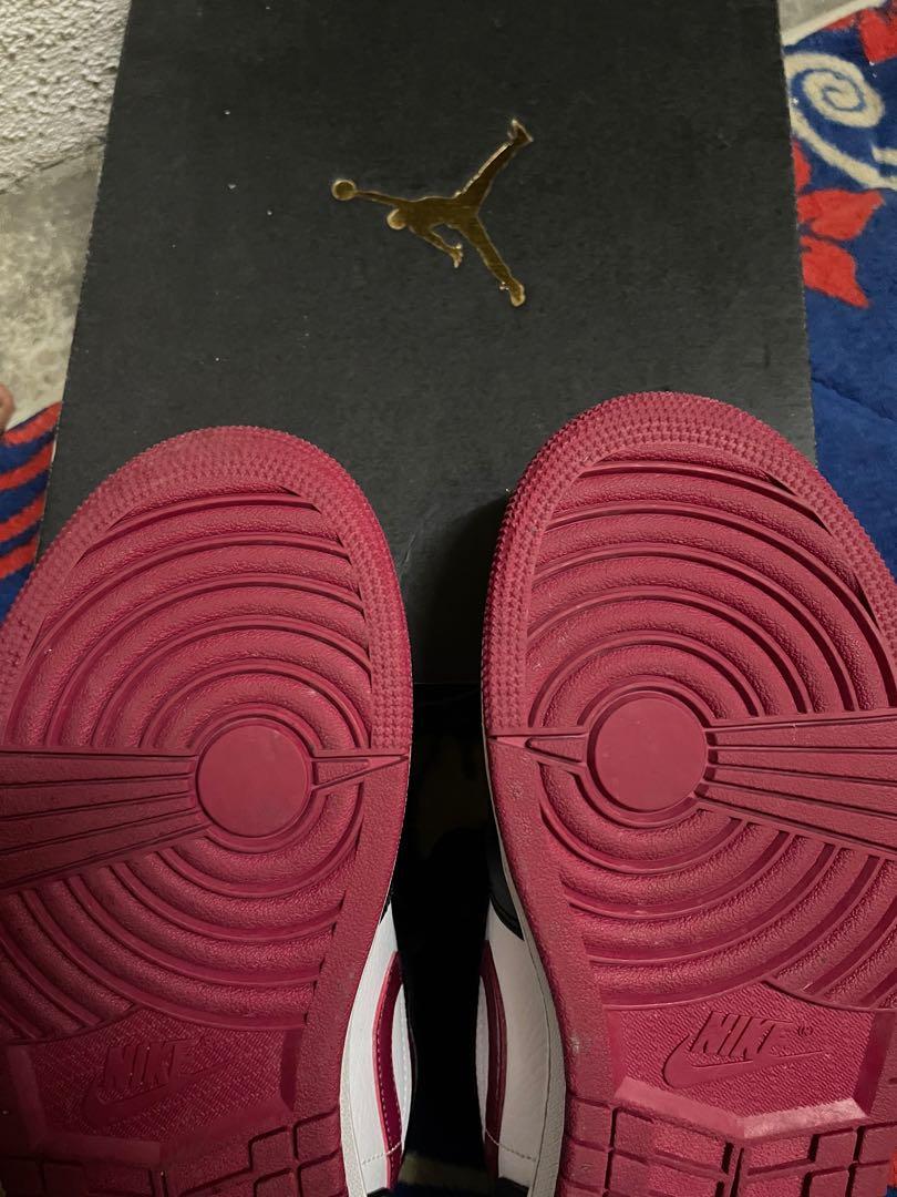 AJ1 Mid Noble Red, Men's Fashion, Footwear, Sneakers on Carousell