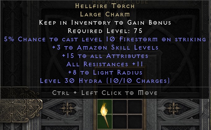 Amazon Hellfire Torch - Diablo 2 Resurrected (D2R), Video Gaming ...