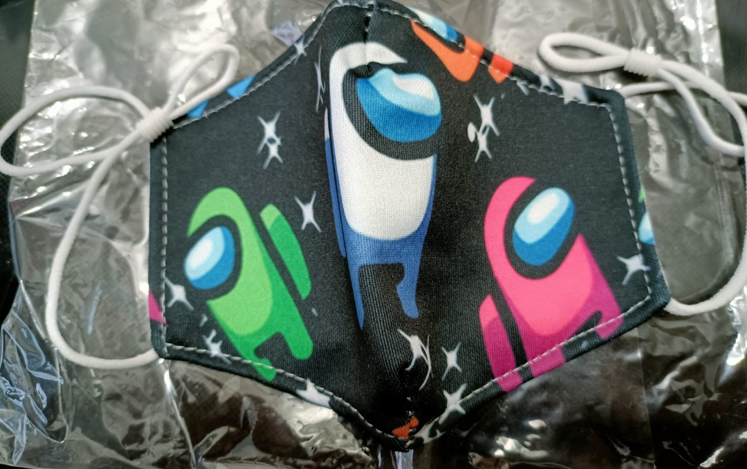 Among us face mask for kids, Health & Nutrition, Face Masks & Face ...