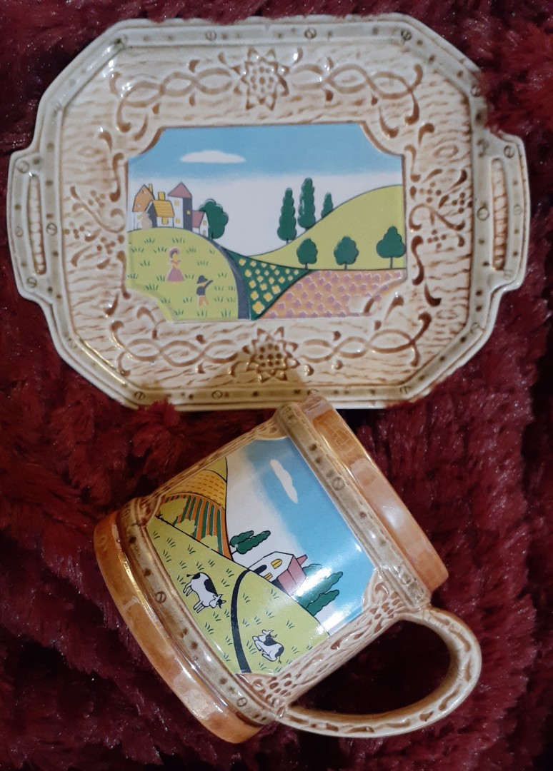 ANTIQUE GERMAN COUNTRY STEIN STYLE Coffee Cup & Saucer set, Furniture ...