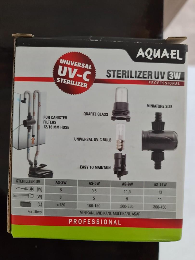 AQUAEL UV Light Sterilizer 3W, Pet Supplies, Homes & Other Pet Accessories on Carousell