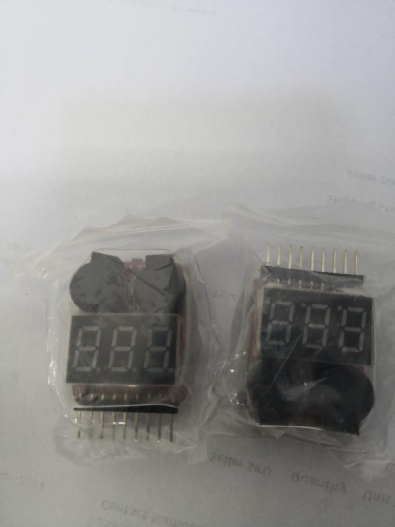 Battery alarm with voltage display checker for drone or RC card ...