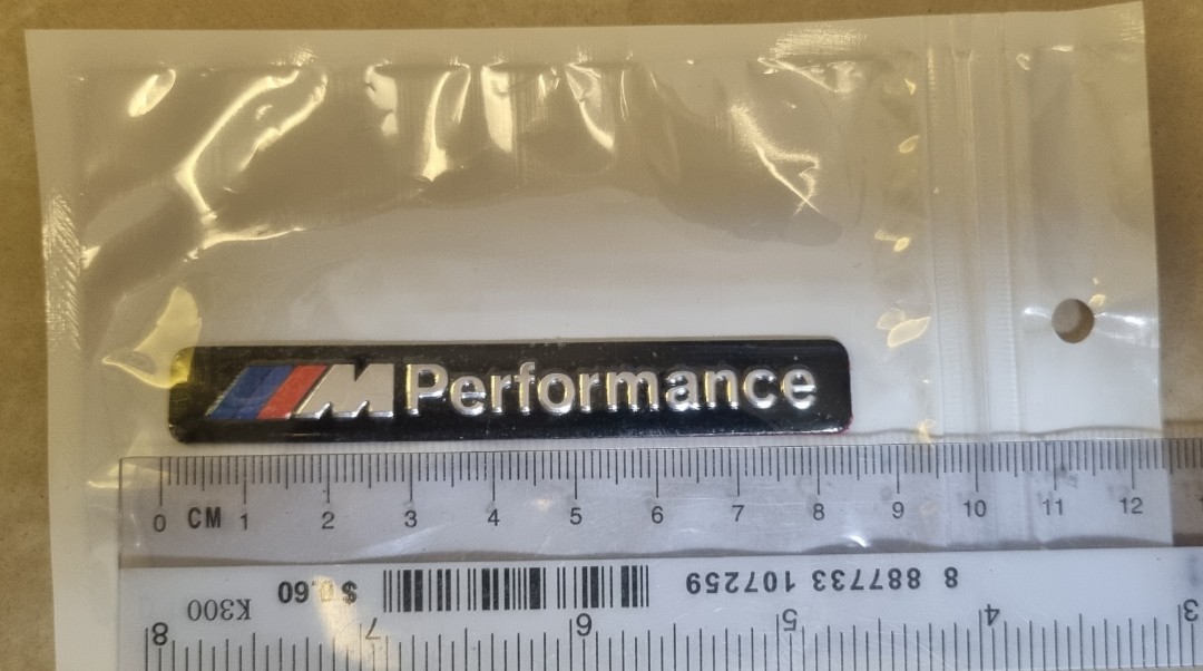 BMW M Performance aluminium emblem, Car Accessories, Accessories on ...