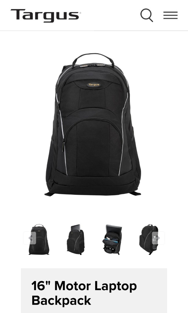 BNIB Targus Motor Backpack 33 Liters - fits 16inch laptop, Men's ...