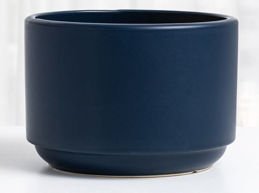 Ceramic pot - navy blue, Furniture & Home Living, Gardening, Pots ...