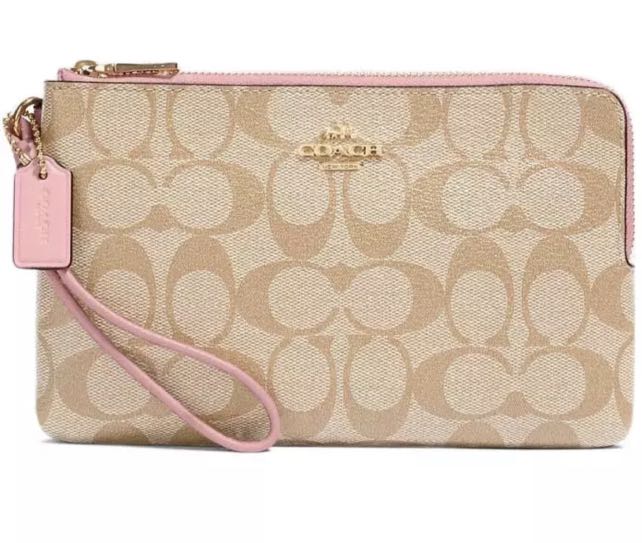 Coach Wallet In Gift Box Double Zip Wallet In Signature Canvas Light ...
