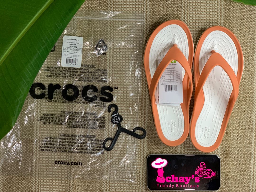 CROCS SWIFTWATER FLIP, Women's Fashion, Footwear, Slippers and slides ...