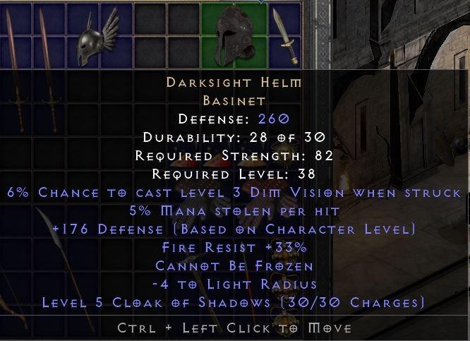 Darksight Helm D2R, Video Gaming, Video Games, Others on Carousell