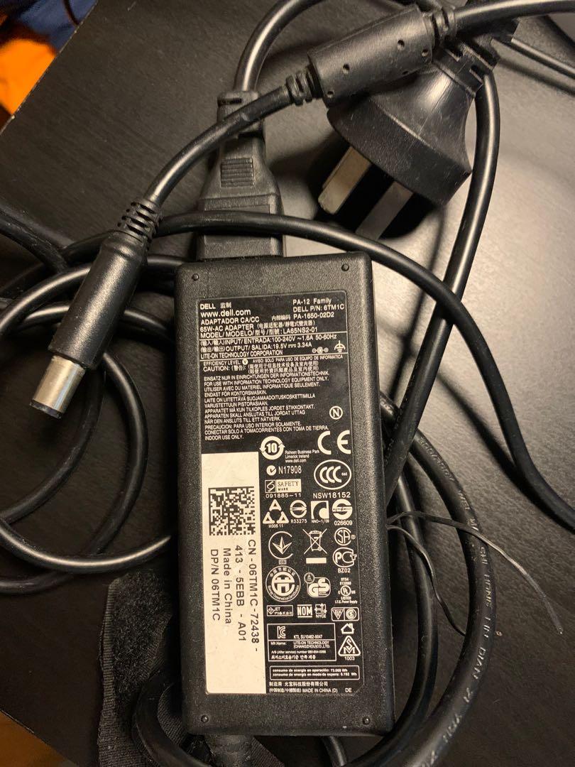 Dell 65W ac adapter PA-1650-02D2, 電腦＆科技, 電腦周邊及配件, 電腦充電器 - Carousell