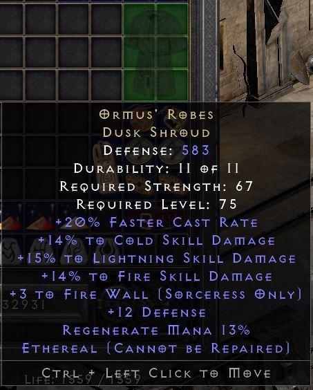Ethereal Ormus' Robes +3 Firewall. D2R., Video Gaming, Video Games ...