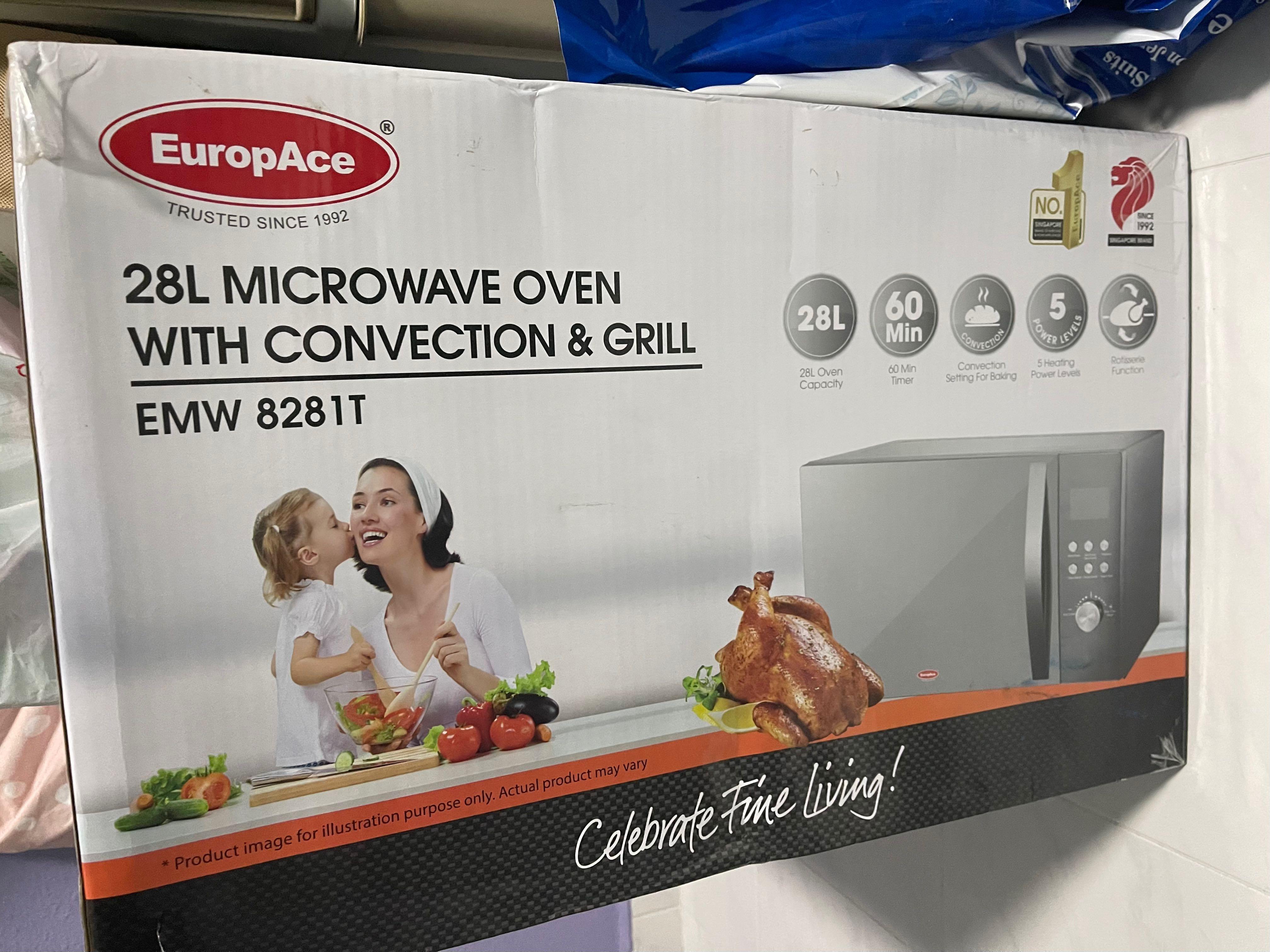 EuropAce 28L Mircrowave Oven with conventional grill, TV & Home ...
