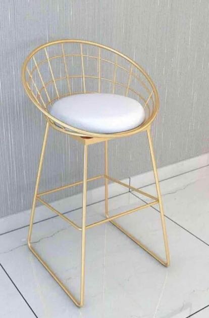 Fancy Gold Semi High Chair, Furniture & Home Living, Furniture, Chairs ...