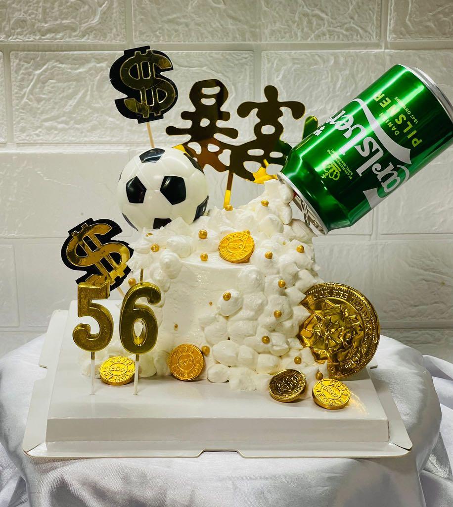 Floating beer Birthday Cake, Food & Drinks, Homemade Bakes on Carousell