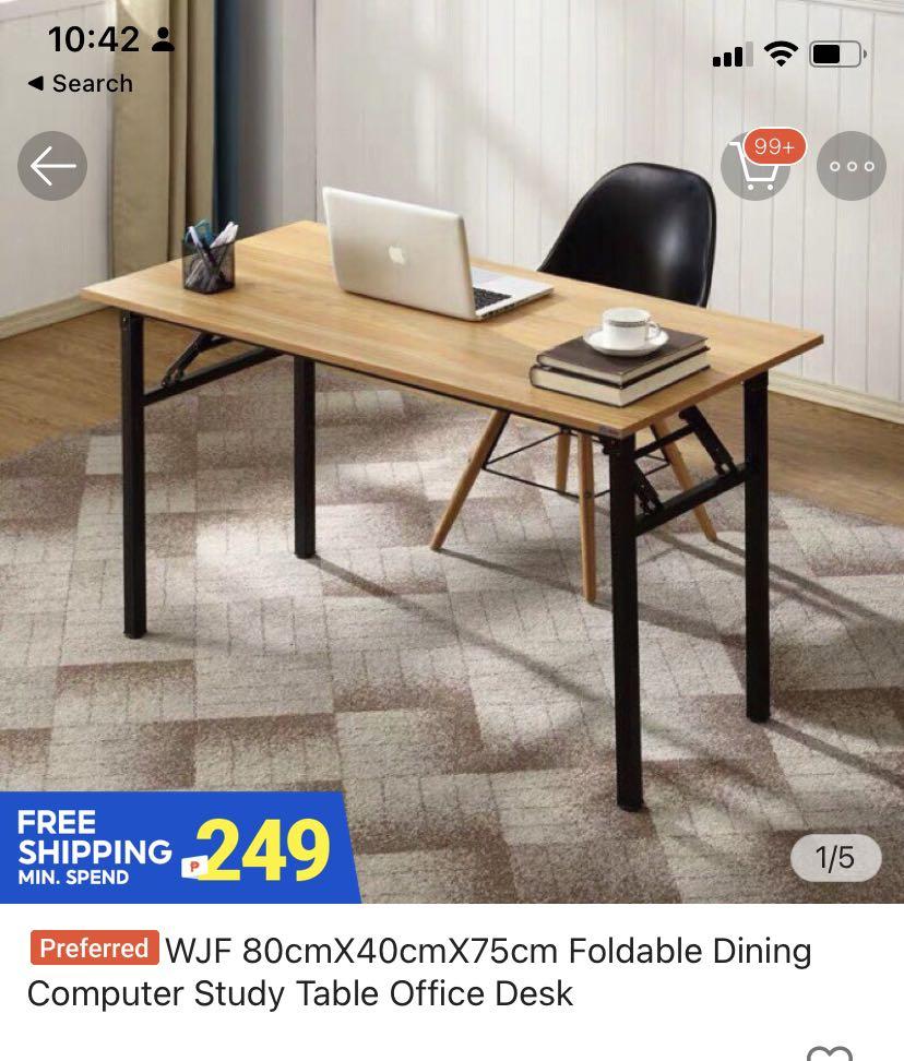 Foldable Table (80cm x 40cm), Furniture & Home Living, Furniture ...