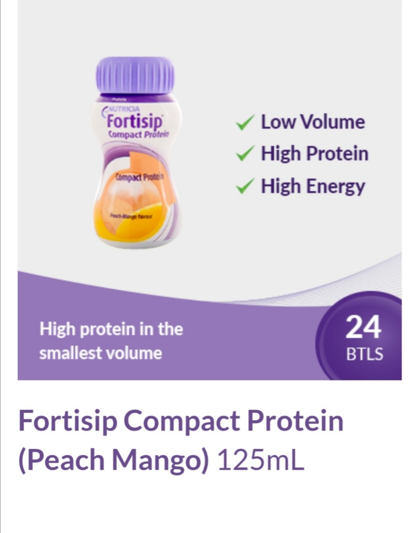 Fortisip Compact Protein (Peach/Mango) 125ml, Health & Nutrition ...