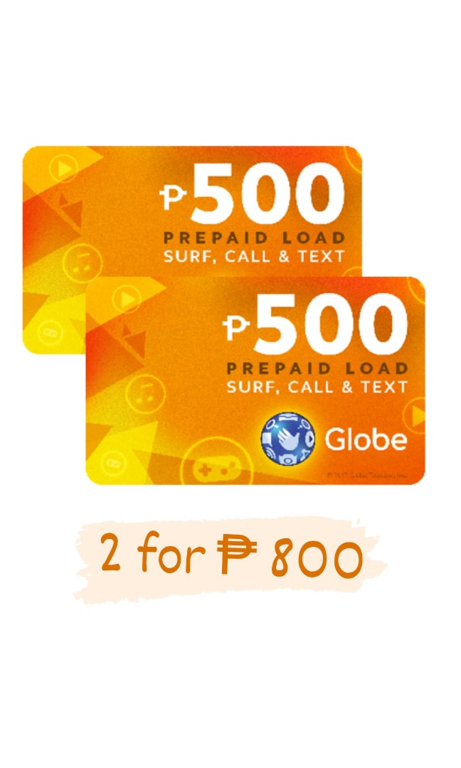 Globe Load Card 500 / 2pcs, Tickets & Vouchers, Vouchers on Carousell