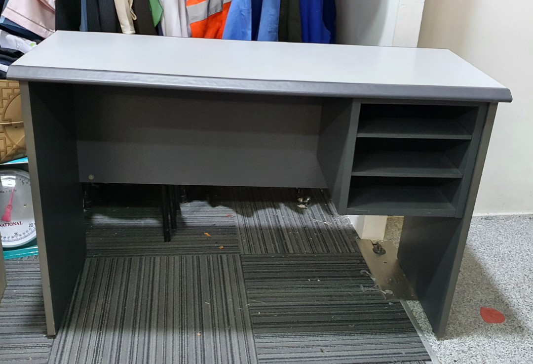 Grey Study Table with Document Compartments Study Desk, Furniture ...