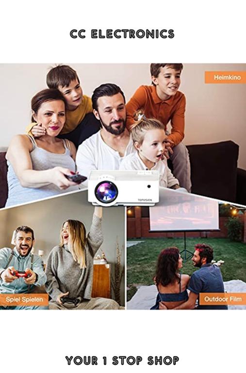 INSTOCK Mini Projector, Top Vision 5500 Lux Home Cinema Video Projector ...