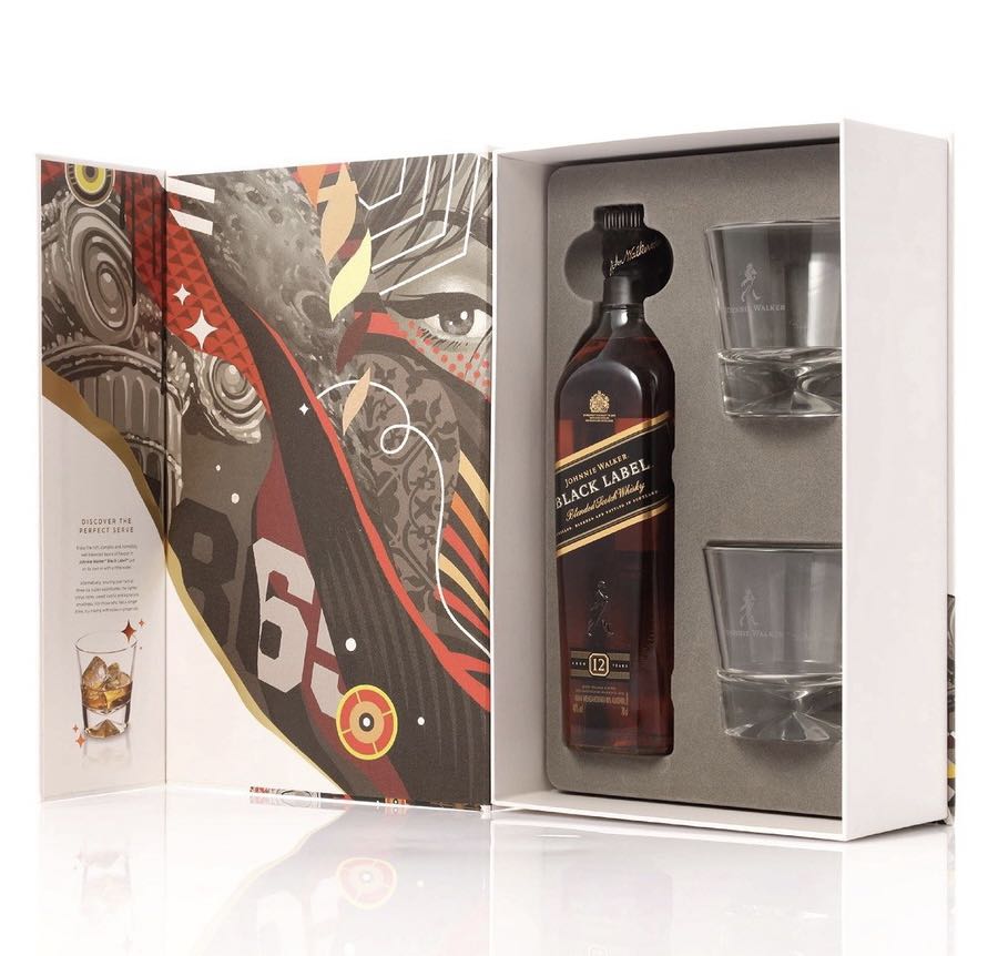 Johnnie walker black label gift set, Food & Drinks, Alcoholic Beverages ...
