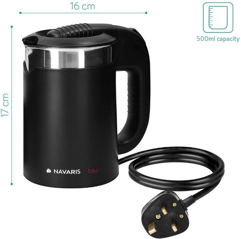 Navaris Compact Electric Travel Kettle - 0.5 Litre Travel Jug Kettle ...