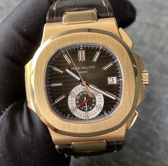 Patek Philippe Nautilus 5980R Rose Gold Chronograph 40.5mm, Luxury ...