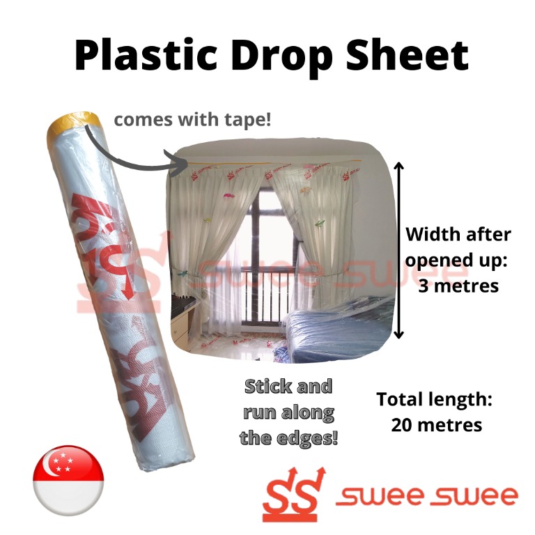 Plastic Drop Sheet, Furniture & Home Living, Home Improvement ...
