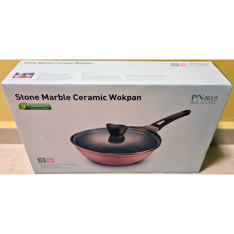 PN Poong Nyun Stone Marble Ceramic Wokpan, Furniture & Home Living, Kitchenware & Tableware ...