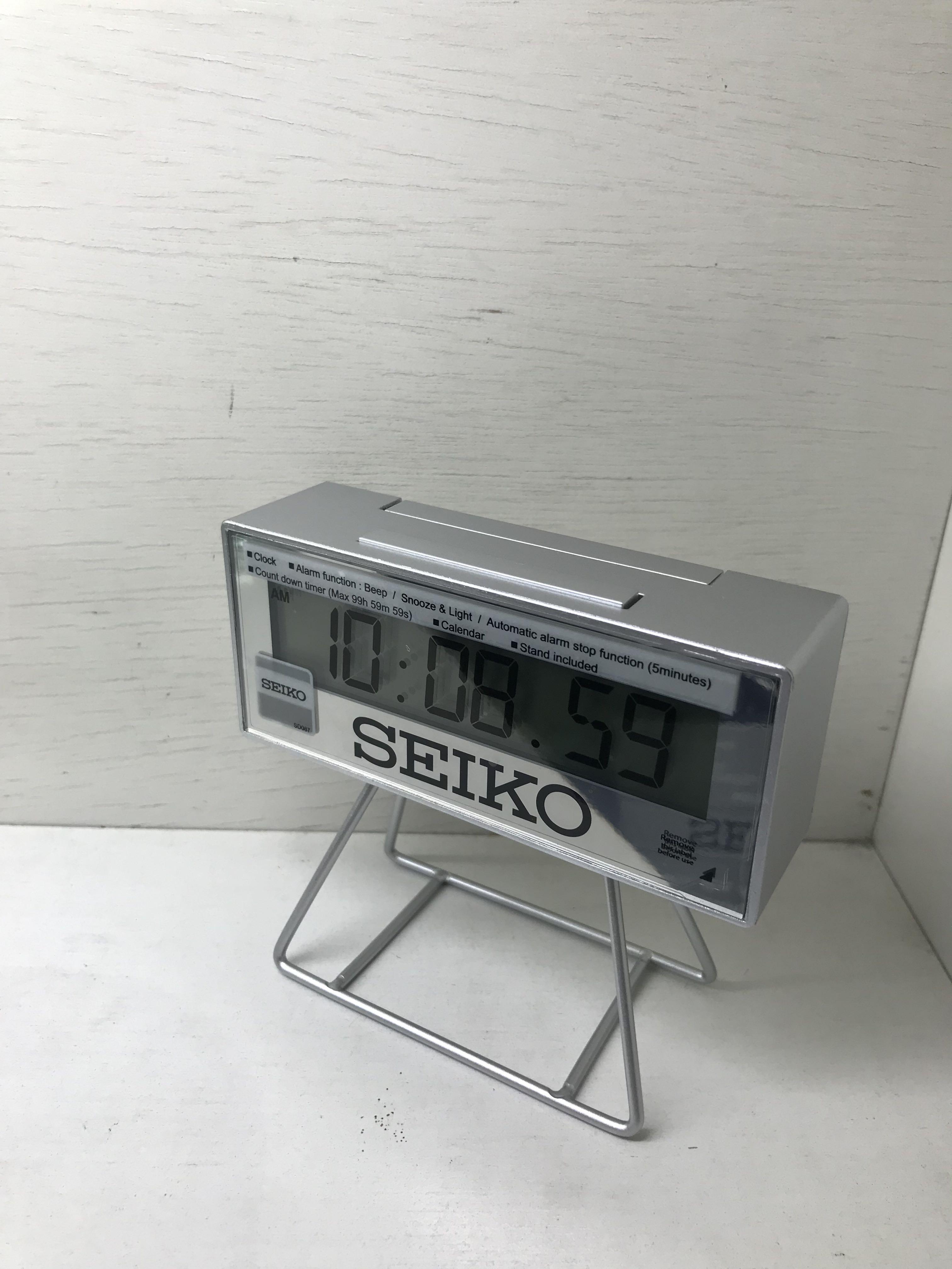 Seiko Digital Table Clock QHL087S, Furniture & Home Living, Home Decor ...