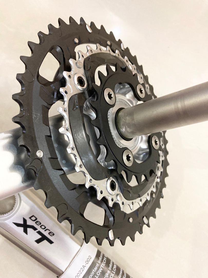 Shimano Deore XT M770 Hollowtech 2 Triple Crank 44T 32T 22T, Sports Equipment, Bicycles & Parts ...