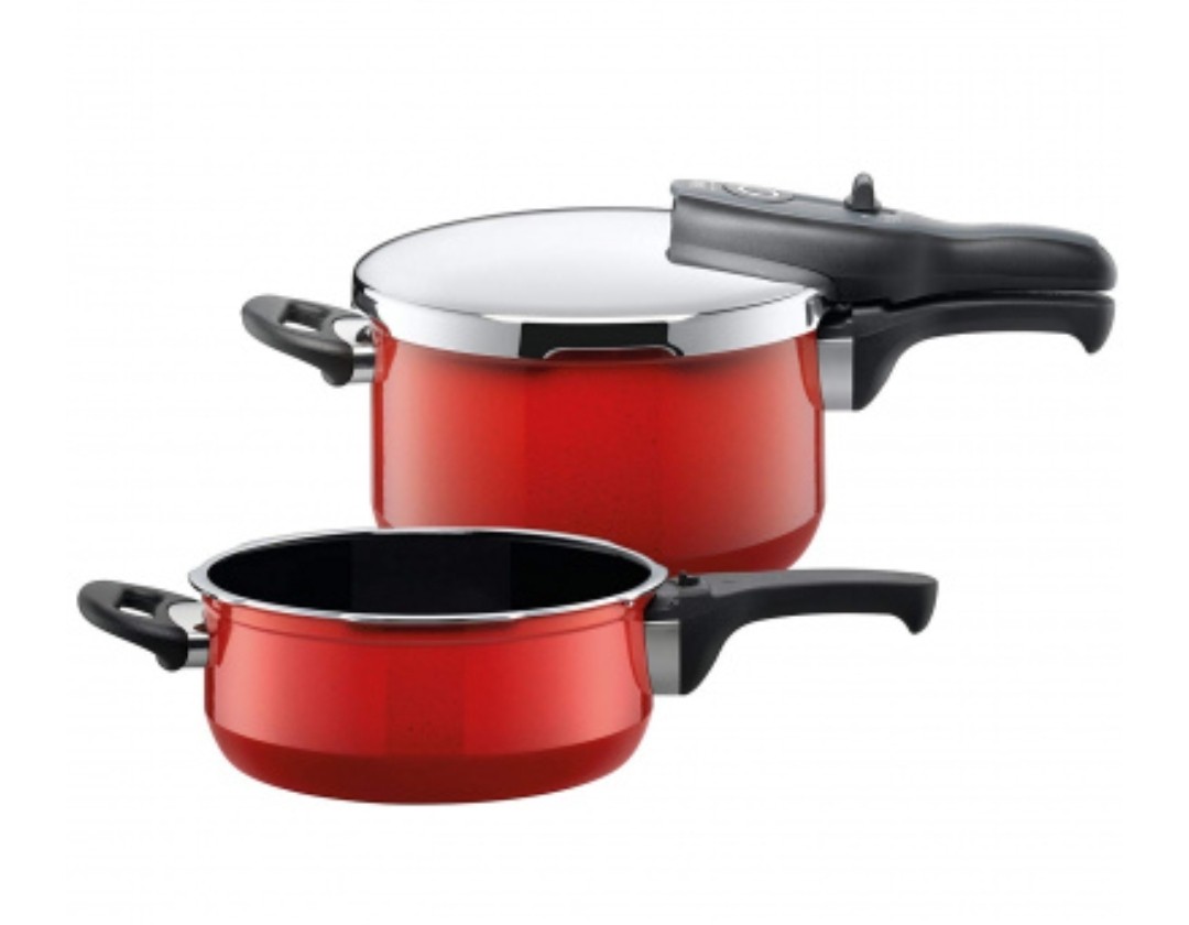 Silit" Sicomatic-T-Plus Duo Pressure Cooker, Silargan, Red, 3/4.5 Litre ...