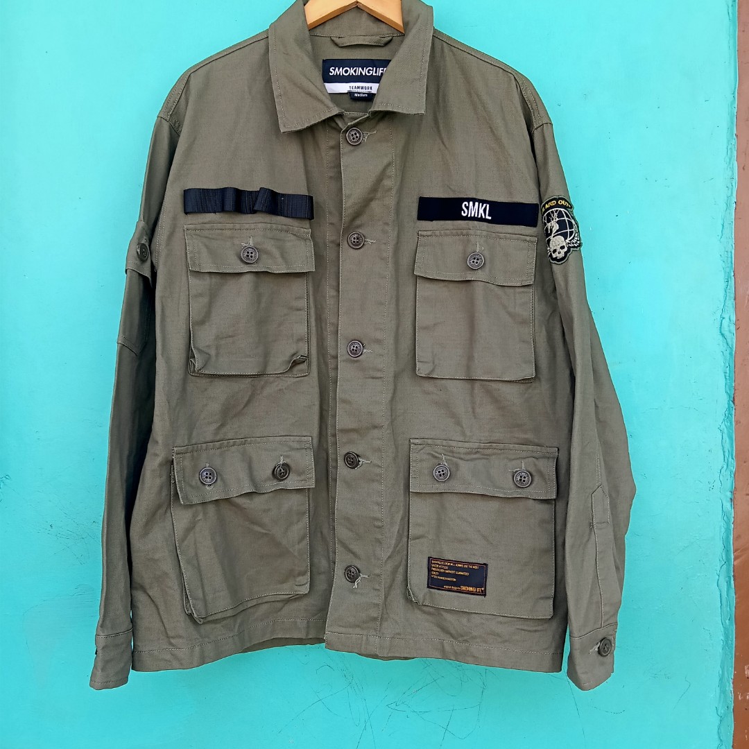 Smoking life military jacket, Men's Fashion, Coats, Jackets and ...
