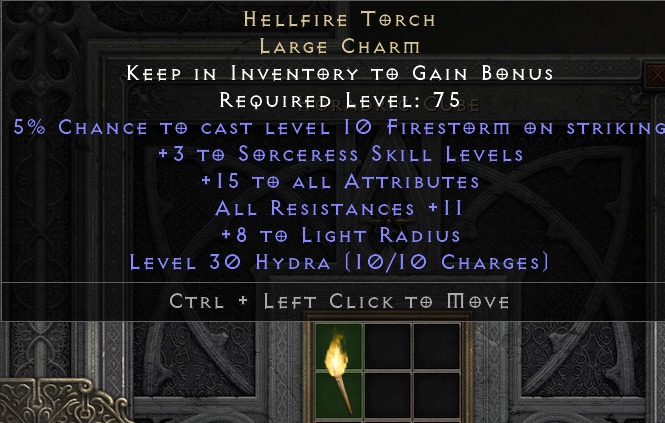 Sorceress Hellfire Torch - Diablo 2 Resurrected (D2R), Video Gaming ...