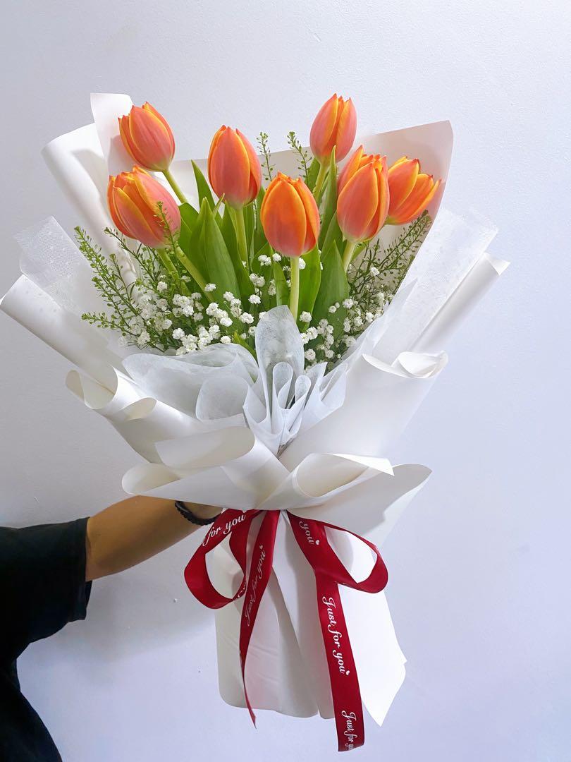 Tulip Fresh Flower bouquet | Valentine’s Day | Mother’s Day|ROM|Anniversary|Birthday|Graduation ...