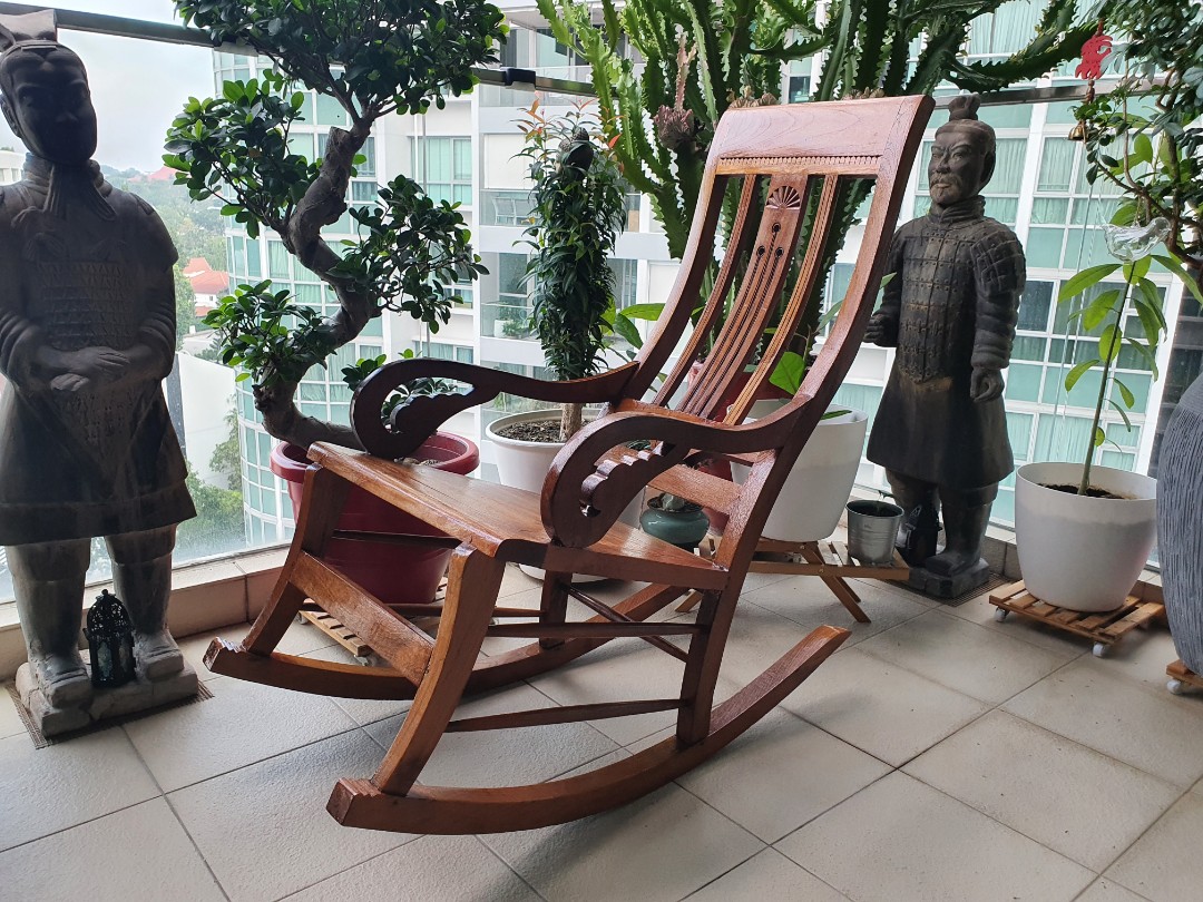 Vintage solid wood Rocking Chair - just restored, Furniture & Home ...