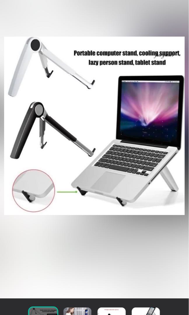 White Laptop Raiser Foldable and Compact, Computers & Tech, Parts ...