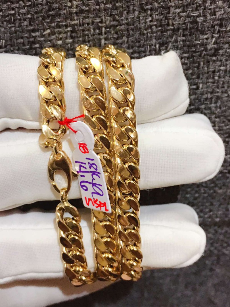 18" Cadena Chain 18k Japan Gold, Women's Fashion, Jewelry & Organizers ...