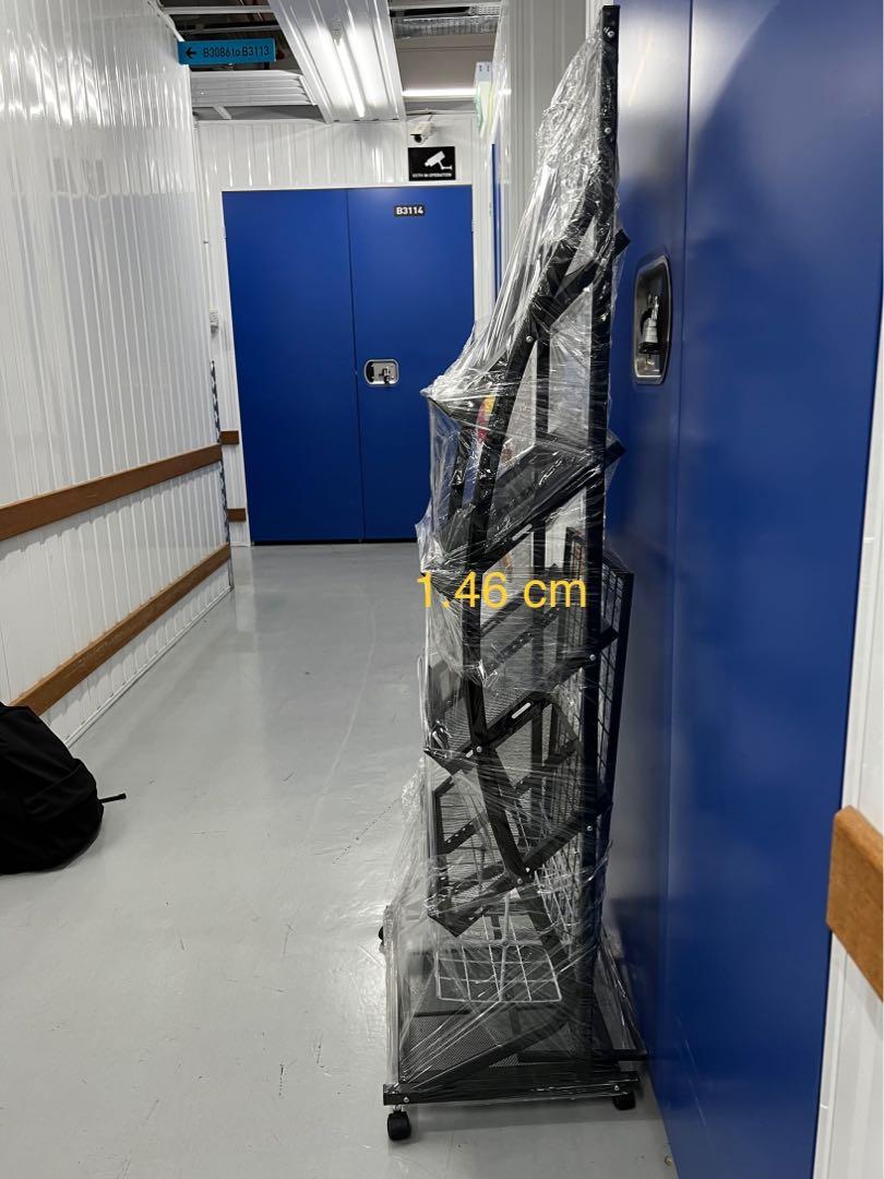 45 Degree Slanted Book Rack Display with wheels, Furniture & Home ...