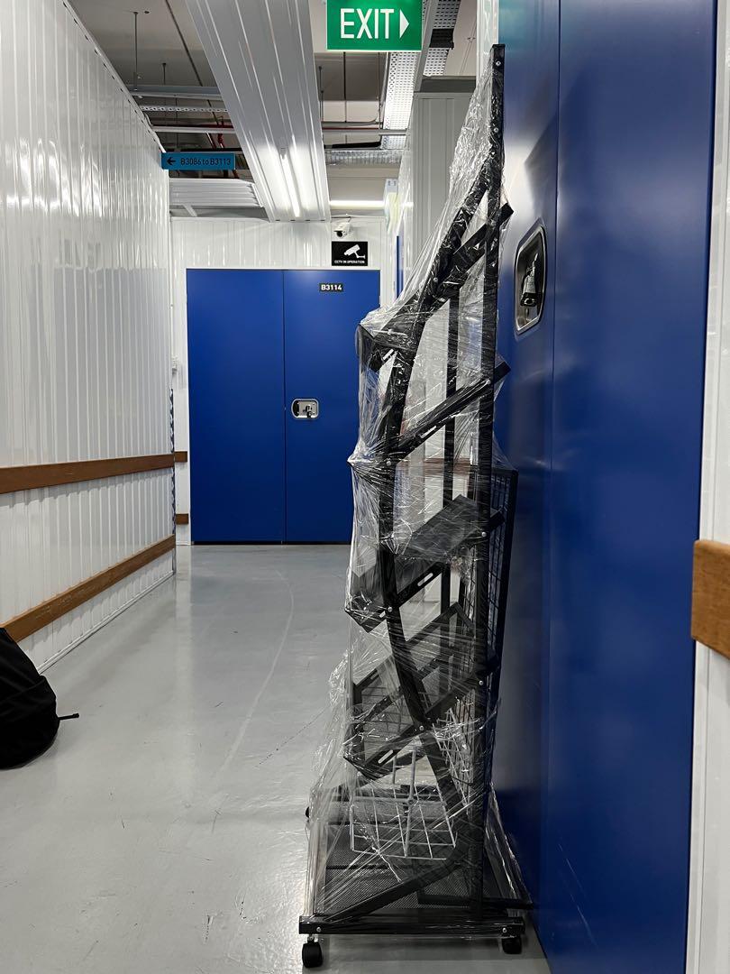 45 Degree Slanted Book Rack Display with wheels, Furniture & Home ...